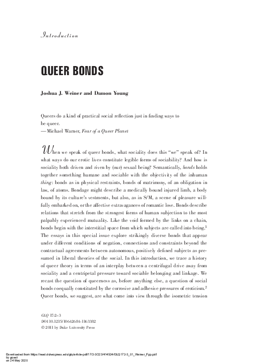 (PDF) Introduction Queer Bonds
