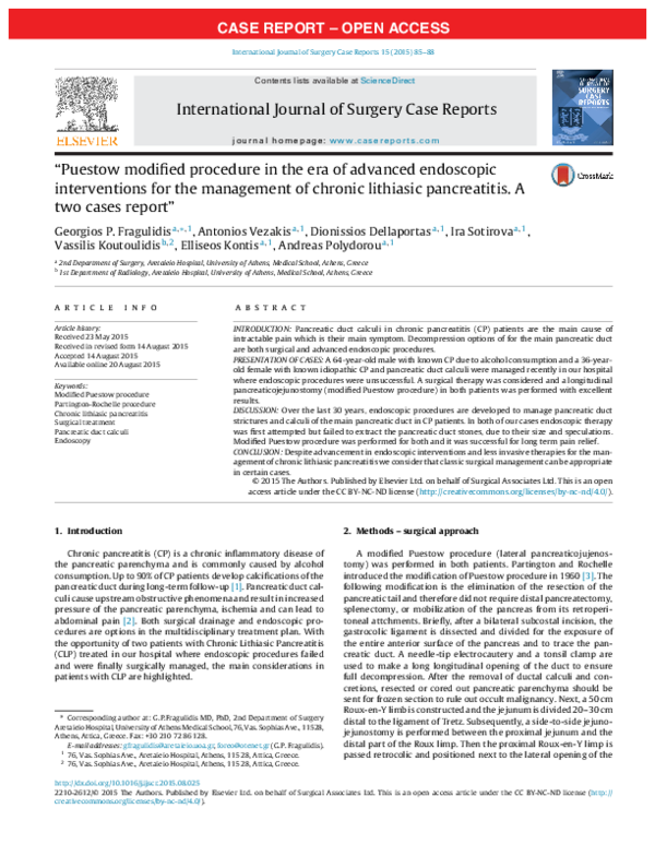 (PDF) “Puestow modified procedure in the era of advanced endoscopic ...