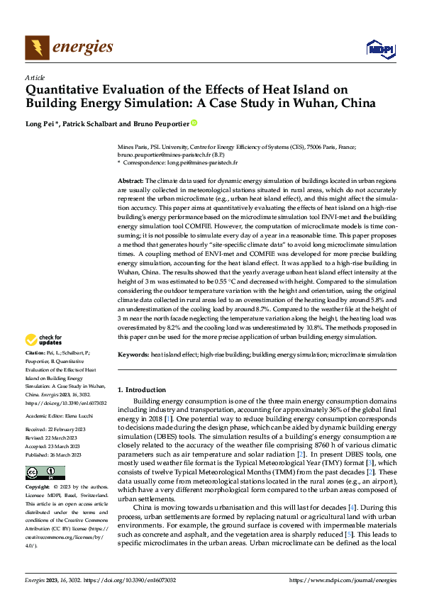 (PDF) Quantitative Evaluation of the Effects of Heat Island on Building ...