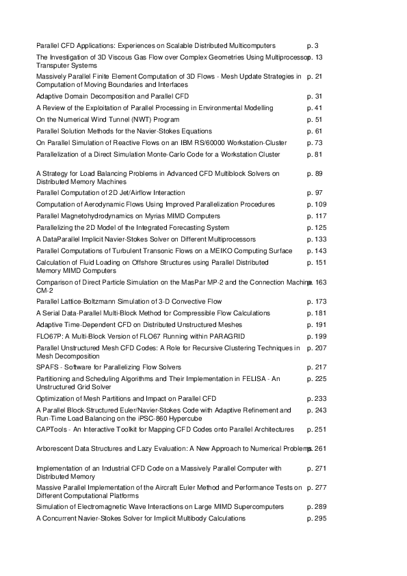 (PDF) Parallel CFD applications