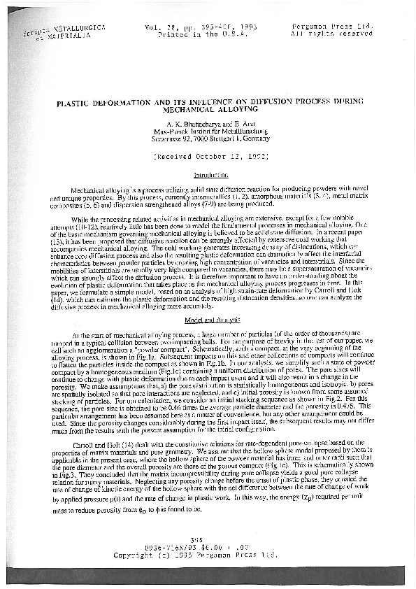 (PDF) Plastic deformation and its influence on diffusion process during ...