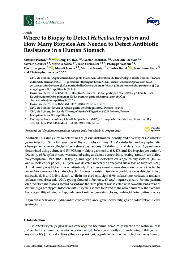 (PDF) Where to Biopsy to Detect Helicobacter pylori and How Many ...