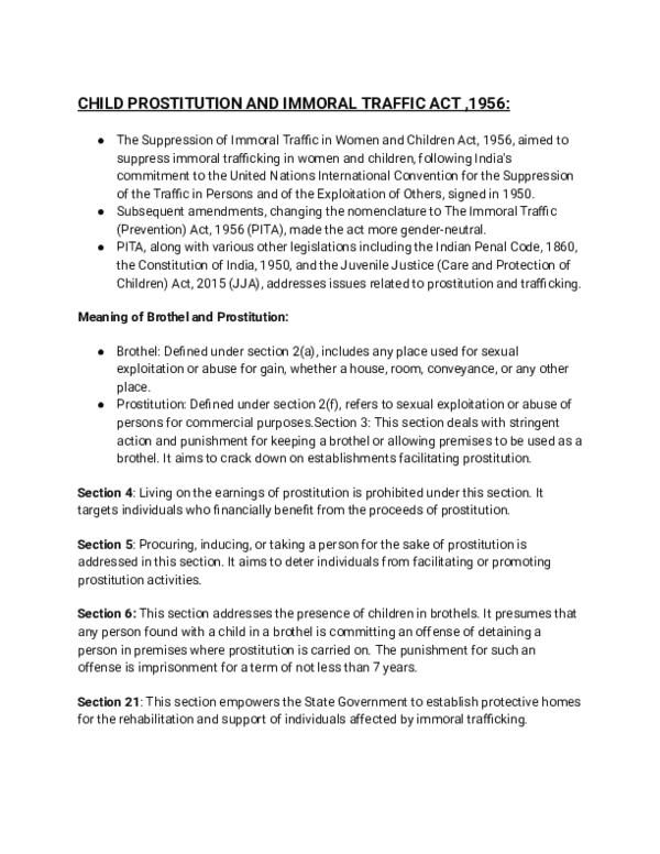 (PDF) CHILD PROSTITUTION AND IMMORAL TRAFFIC ACT ,1956
