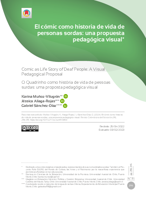 (PDF) El cómic como historia de vida de personas sordas: una propuesta pedagógica visual* Comic ...