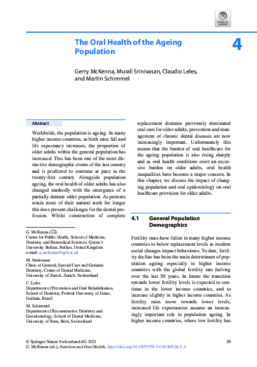 (PDF) The Oral Health of the Ageing Population