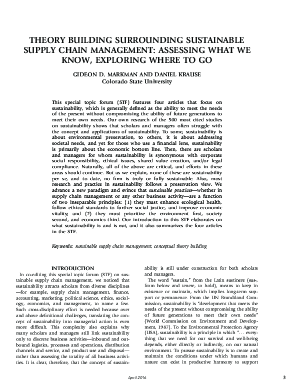 (PDF) Theory Building Surrounding Sustainable Supply Chain Management ...