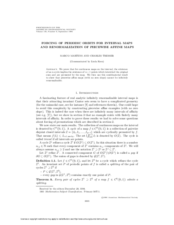 (PDF) Forcing of periodic orbits for interval maps and renormalization ...