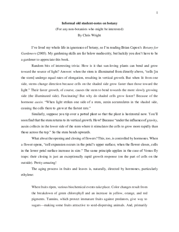 (PDF) Notes on Botany