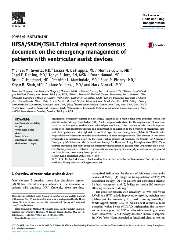(PDF) HFSA/SAEM/ISHLT Clinical Expert Consensus Document on the ...
