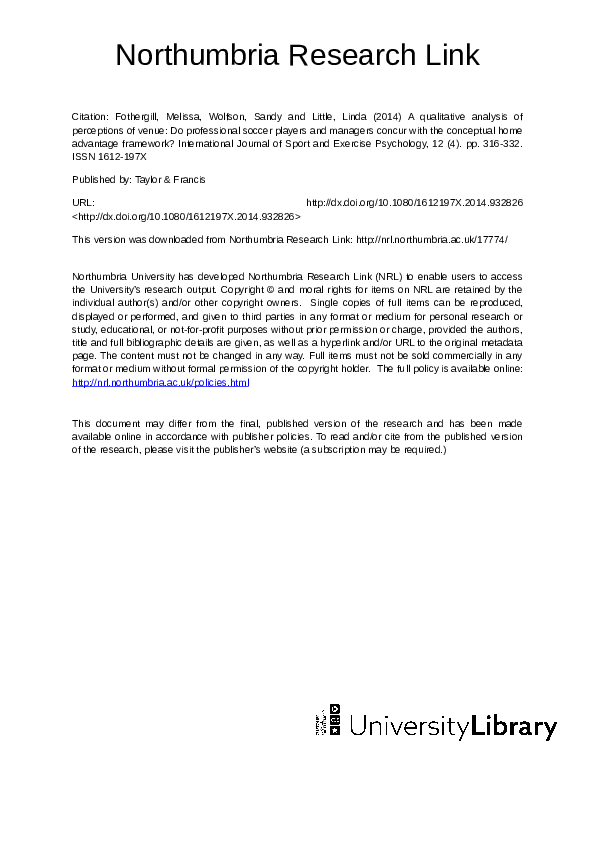 (PDF) A qualitative analysis of perceptions of venue: Do professional ...