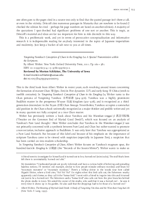 (PDF) Yongming Yanshou's Conception of Chan in the Zongjing lu: A ...