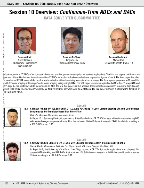 (PDF) Session 10 Overview: Continuous-Time ADCs and DACs