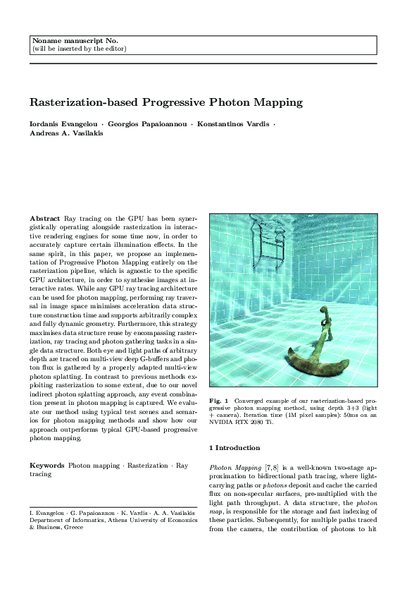 (PDF) Rasterisation-based progressive photon mapping