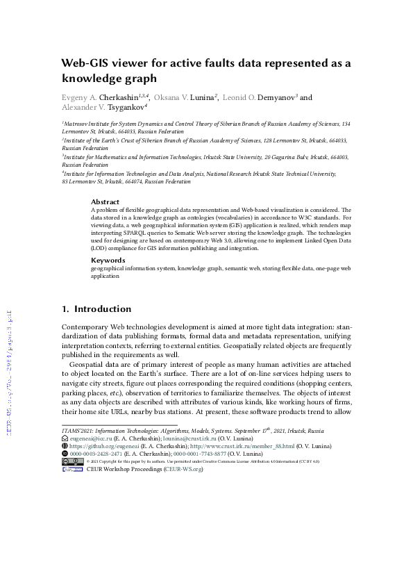 (PDF) Web-GIS viewer for active faults data represented as a knowledge graph