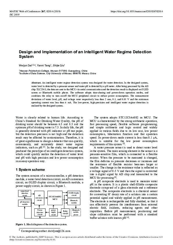 (PDF) Design and Implementation of an Intelligent Water Regime ...