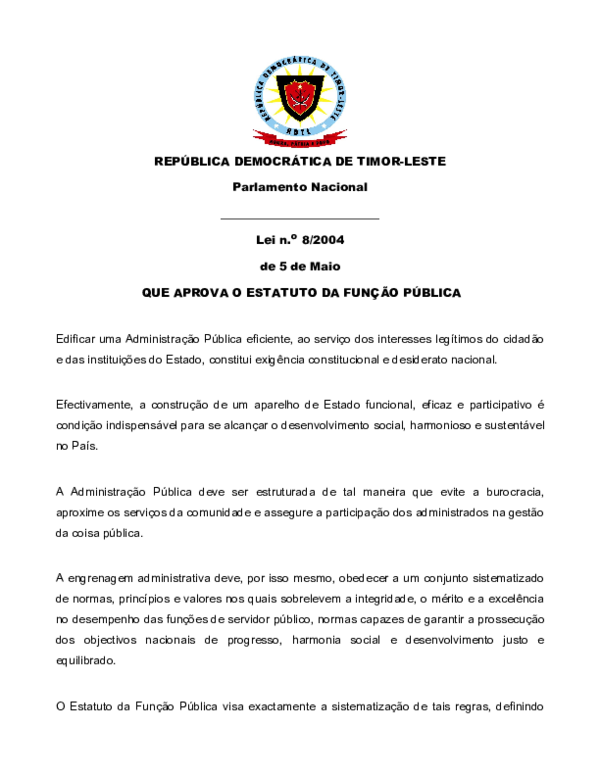(PDF) LEI FUNSAUN PUBLIKA TIMOR-LESTE