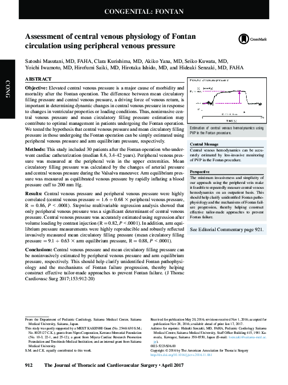 (PDF) Assessment of central venous physiology of Fontan circulation ...