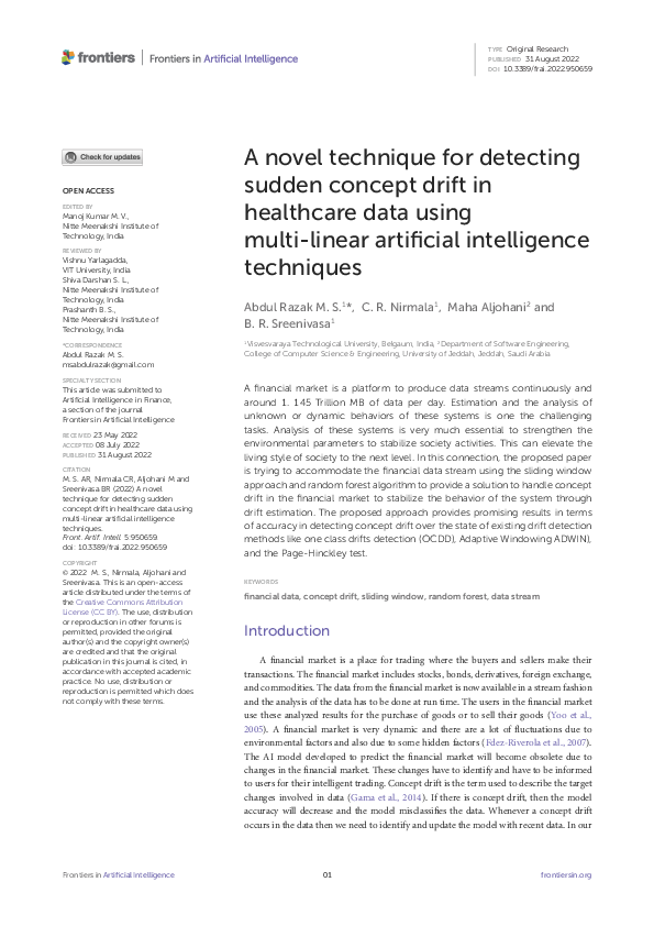 (PDF) A novel technique for detecting sudden concept drift in healthcare data using multi-linear ...
