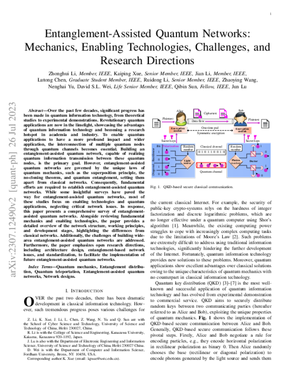 (PDF) Entanglement-Assisted Quantum Networks: Mechanics, Enabling ...
