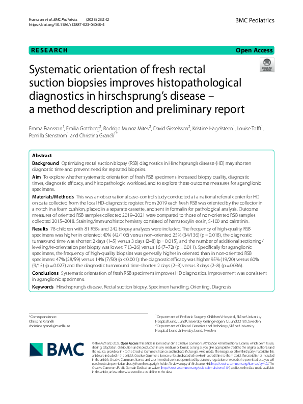 (PDF) Systematic orientation of fresh rectal suction biopsies improves ...