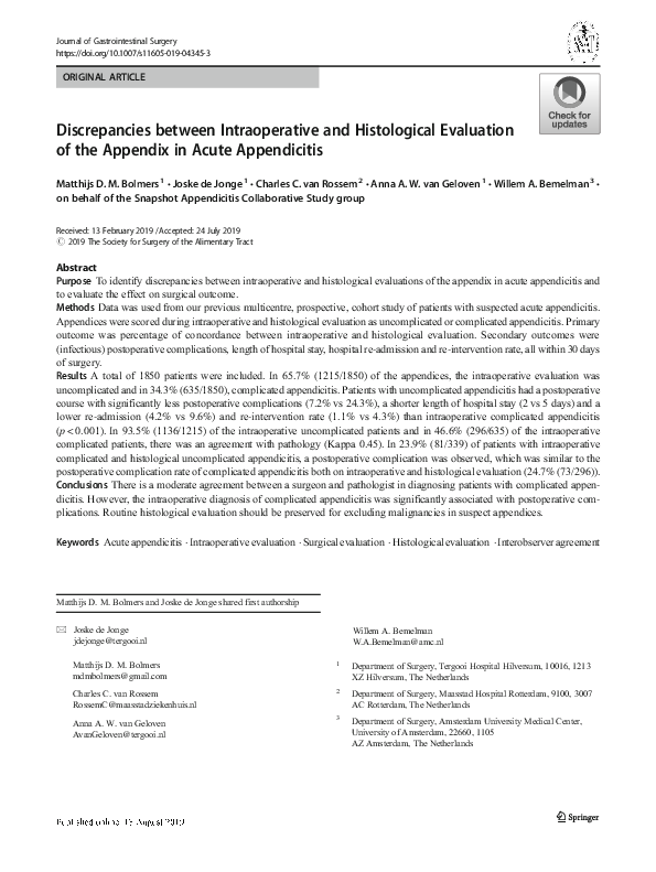 (PDF) Discrepancies between Intraoperative and Histological Evaluation ...