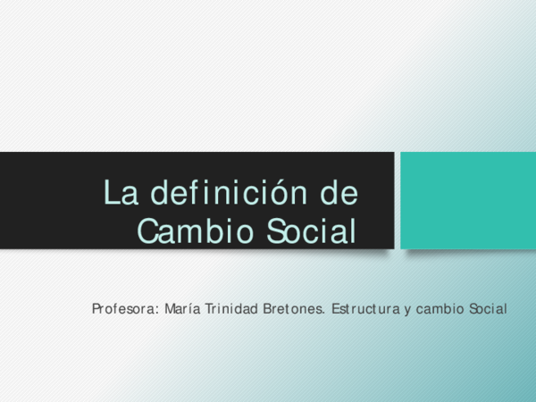 (PDF) Definición de "Cambio Social