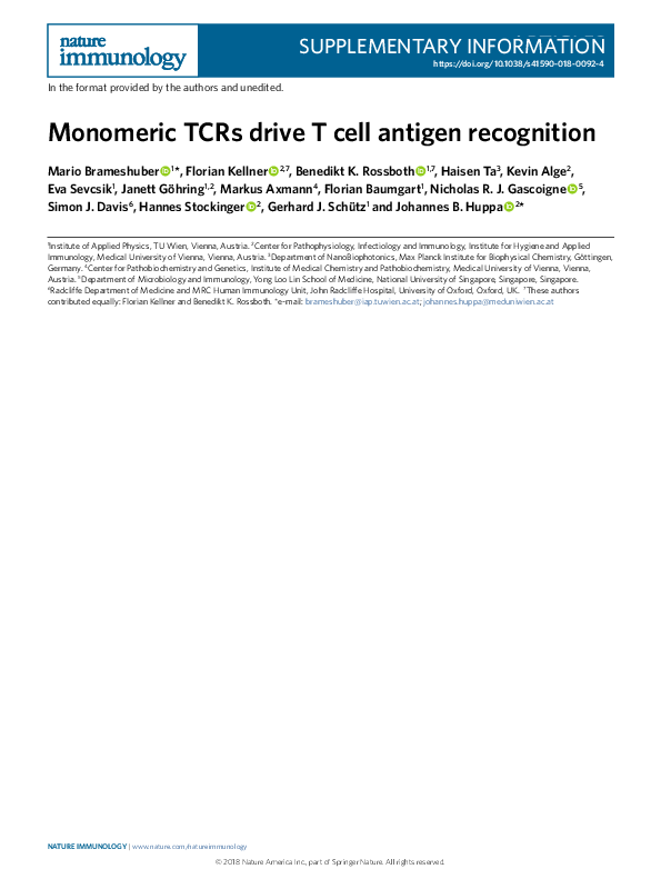 (PDF) Monomeric TCRs drive T cell antigen recognition
