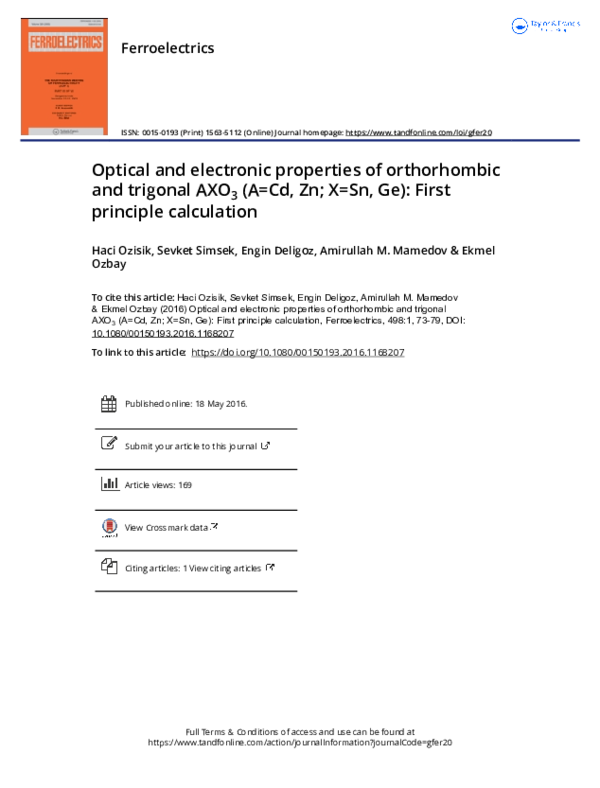 (PDF) Optical and electronic properties of orthorhombic and trigonal ...