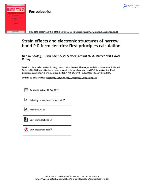 (PDF) Strain effects and electronic structures of narrow band P-R ...