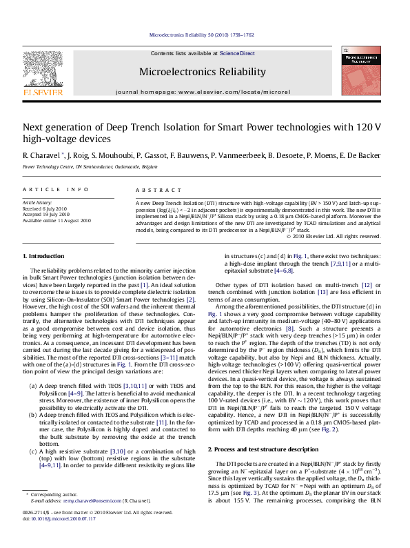(PDF) Next generation of Deep Trench Isolation for Smart Power ...