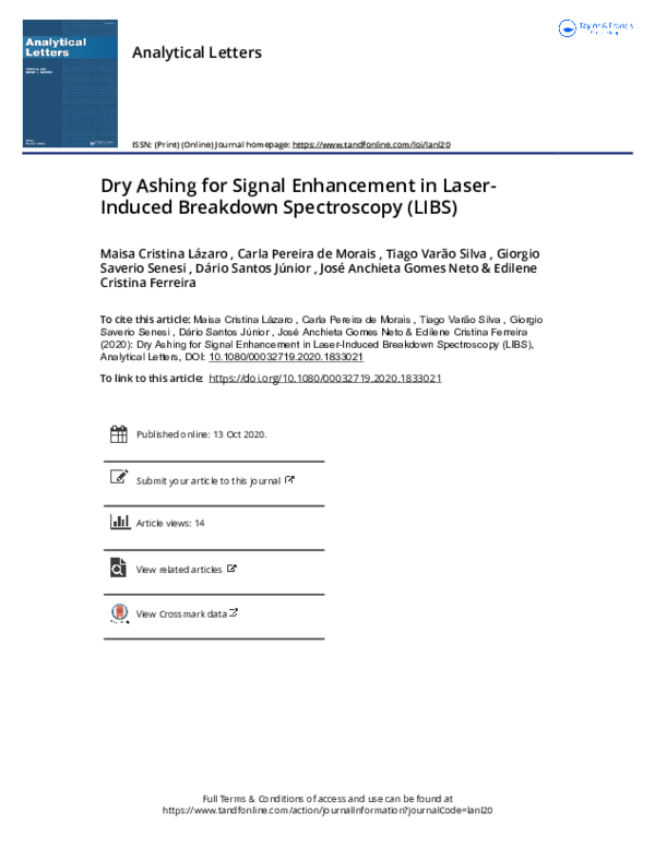 (PDF) Dry Ashing for Signal Enhancement in Laser-Induced Breakdown ...