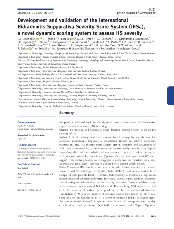 (PDF) Development and validation of the International Hidradenitis ...