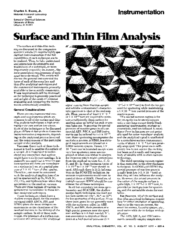 (PDF) Surface and thin film analysis