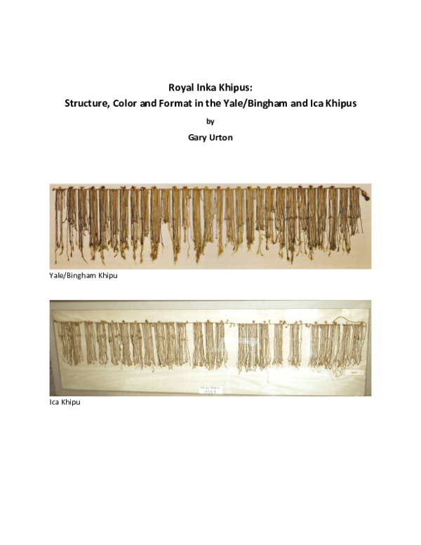 (PDF) Royal Inka Khipus