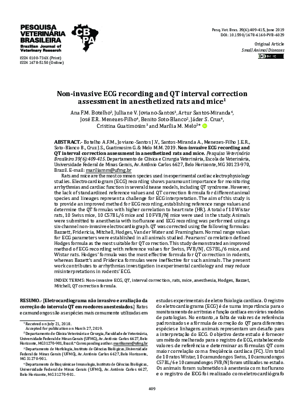 (PDF) Non-invasive ECG recording and QT interval correction assessment ...