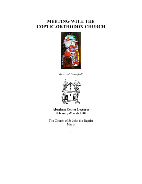 (PDF) The Coptic-Orthodox Church and the ecumenical councils of Nicea ...