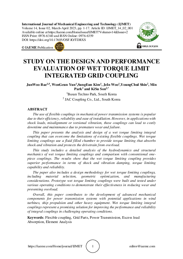 (PDF) STUDY ON THE DESIGN AND PERFORMANCE EVALUATION OF WET TORQUE ...