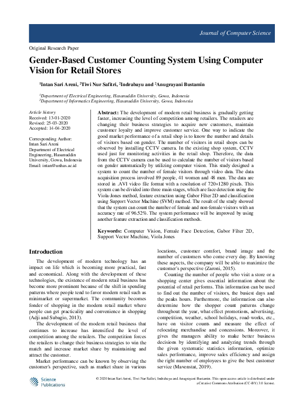 (PDF) Gender-Based Customer Counting System Using Computer Vision for ...