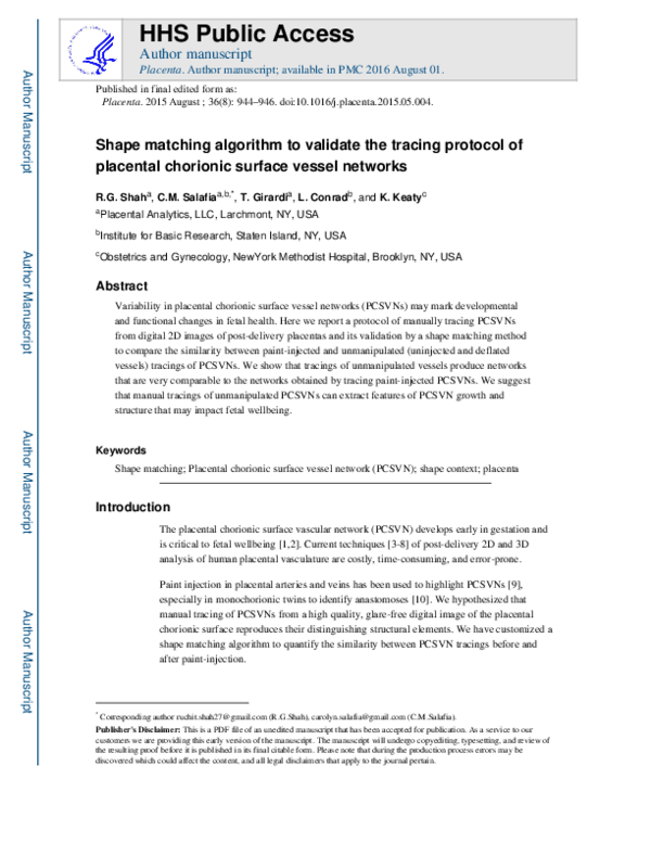 Pdf Shape Matching Algorithm To Validate The Tracing Protocol Of 3820