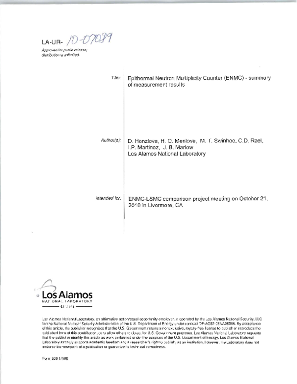 (PDF) Epithermal neutron multiplicity counter (ENMC) measurement ...