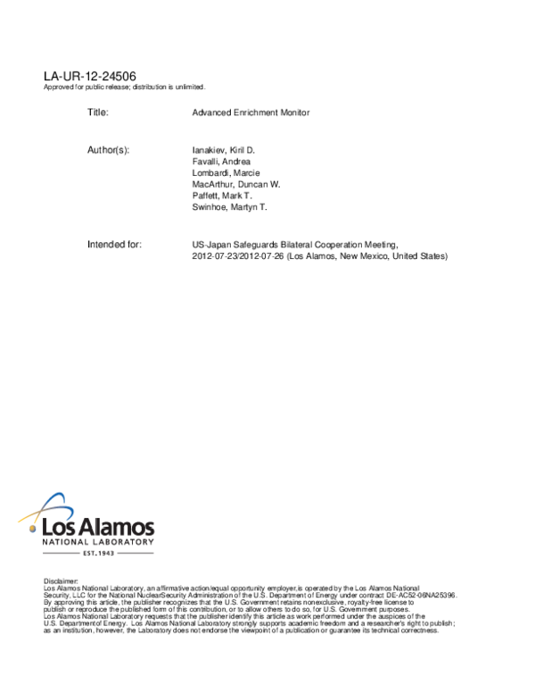 (PDF) Advanced Enrichment Monitor