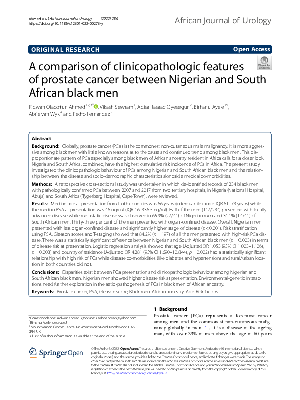 (PDF) A comparison of clinicopathologic features of prostate cancer ...