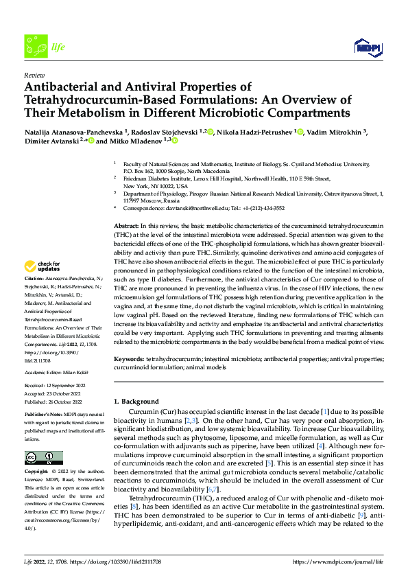 (PDF) Antibacterial and Antiviral Properties of Tetrahydrocurcumin ...