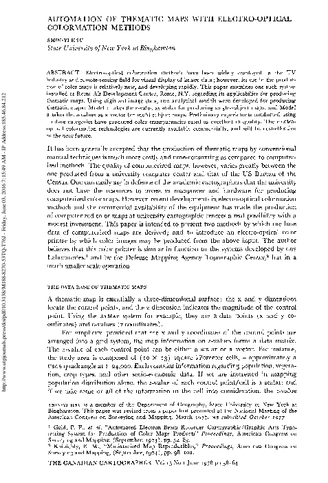 (PDF) Automation of Thematic Maps with Electro-Optical Colormation Methods