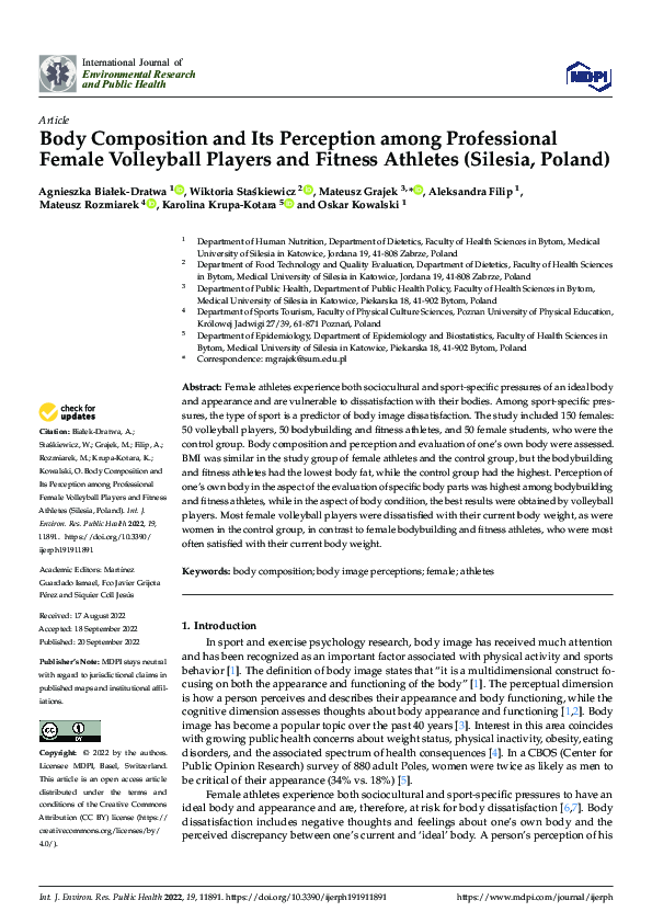 (PDF) Body Composition and Its Perception among Professional Female ...