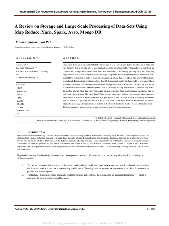 (PDF) A Review on Storage and Large-Scale Processing of Data-Sets Using ... (PDF) A Review on Storage and Large-Scale Processing of Data-Sets Using ...