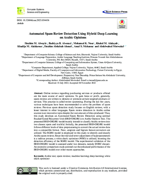 (PDF) Automated Spam Review Detection Using Hybrid Deep Learning on ...