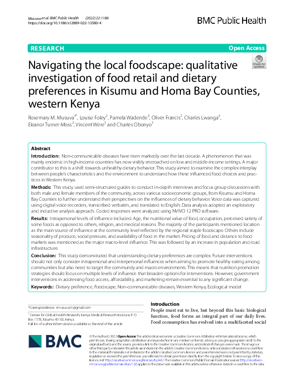 (PDF) Navigating the local foodscape: qualitative investigation of food ...