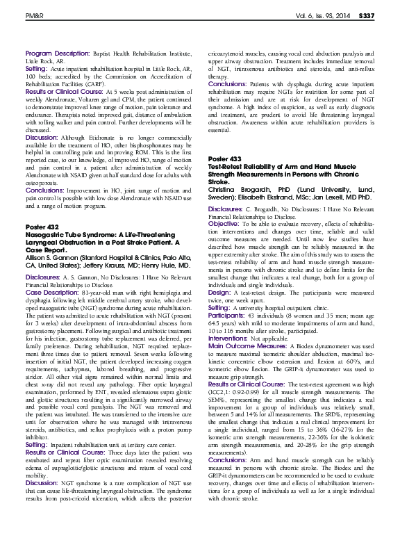 (PDF) Poster 433 Test‐Retest Reliability of Arm and Hand Muscle ...