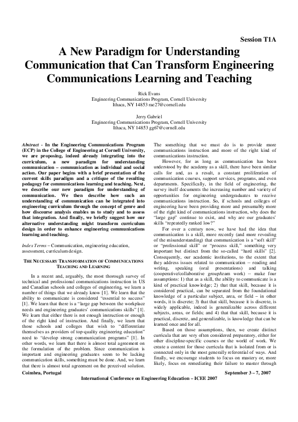 (PDF) A New Paradigm for Understanding Communication that Can Transform ...